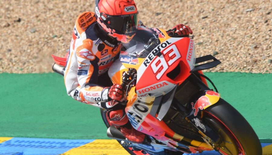 Marc Marquez falls again and destroys bike. Miller ahead at Le Mans ...